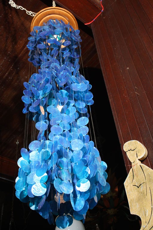 Turquoise Capiz Shell Chandelier at 1stDibs | blue capiz shell ...