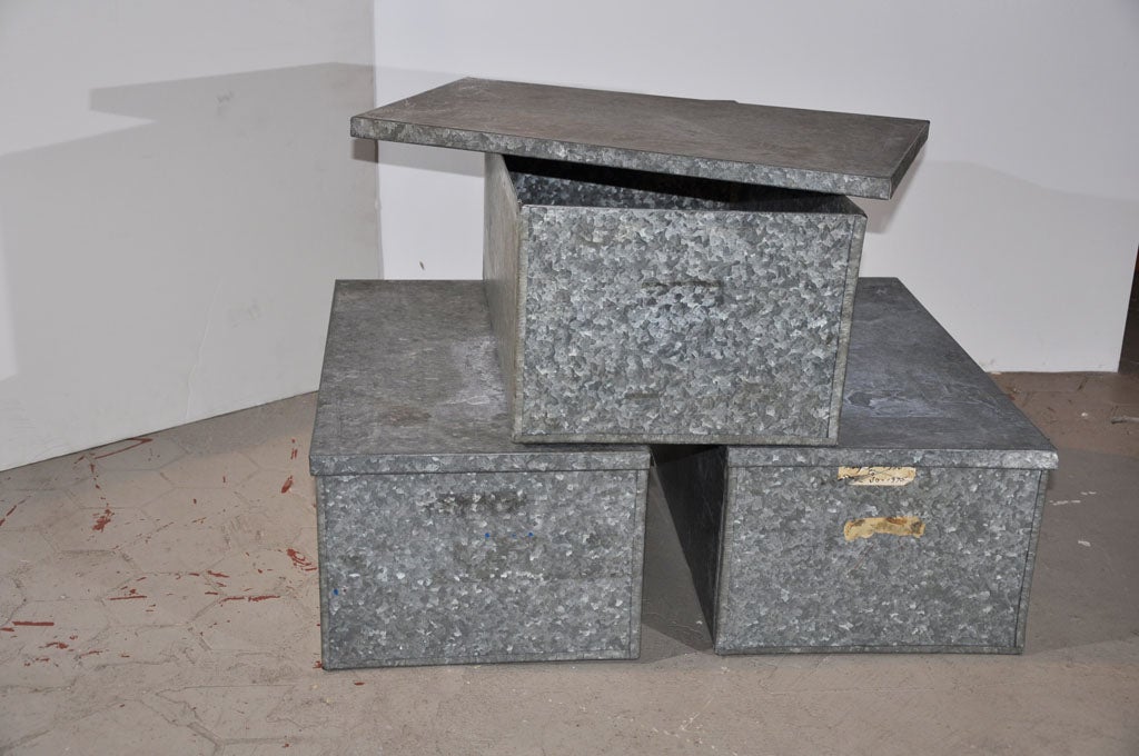 Versatile Galvanized Metal Bins at 1stDibs | galvanized bins ...