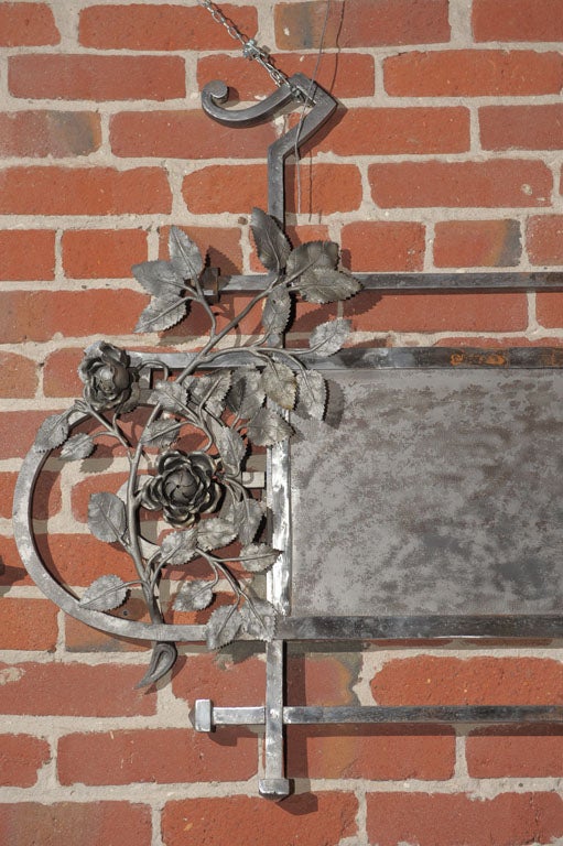 Chromed Iron Hanging Park Sign at 1stDibs