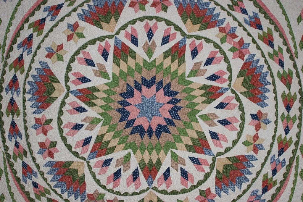 Antique Quilt: Seven-Point Blazing Star at 1stDibs | 7 point star quilt ...