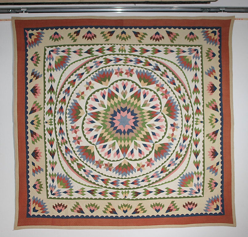 Antique Quilt: Seven-Point Blazing Star at 1stDibs | 7 point star quilt ...
