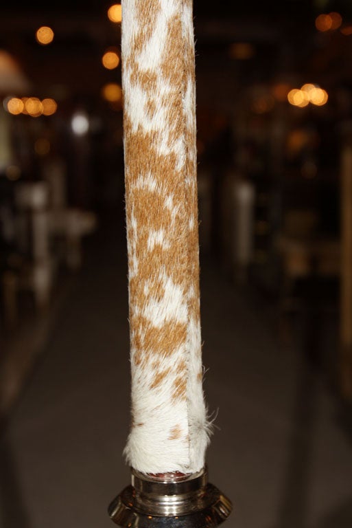 Chrome and Cowhide Art Deco Style Floor Lamp Chrome Shade For Sale at ...