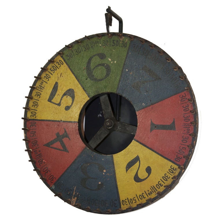 Early Colorful Carnival Game Wheel at 1stDibs