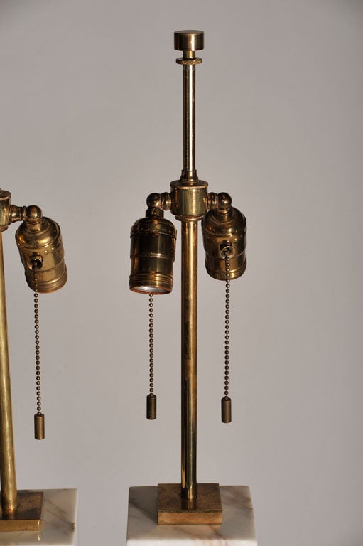 American Square Marble Table Lamps by T.H. Robsjohn-Gibbings for Hansen ...