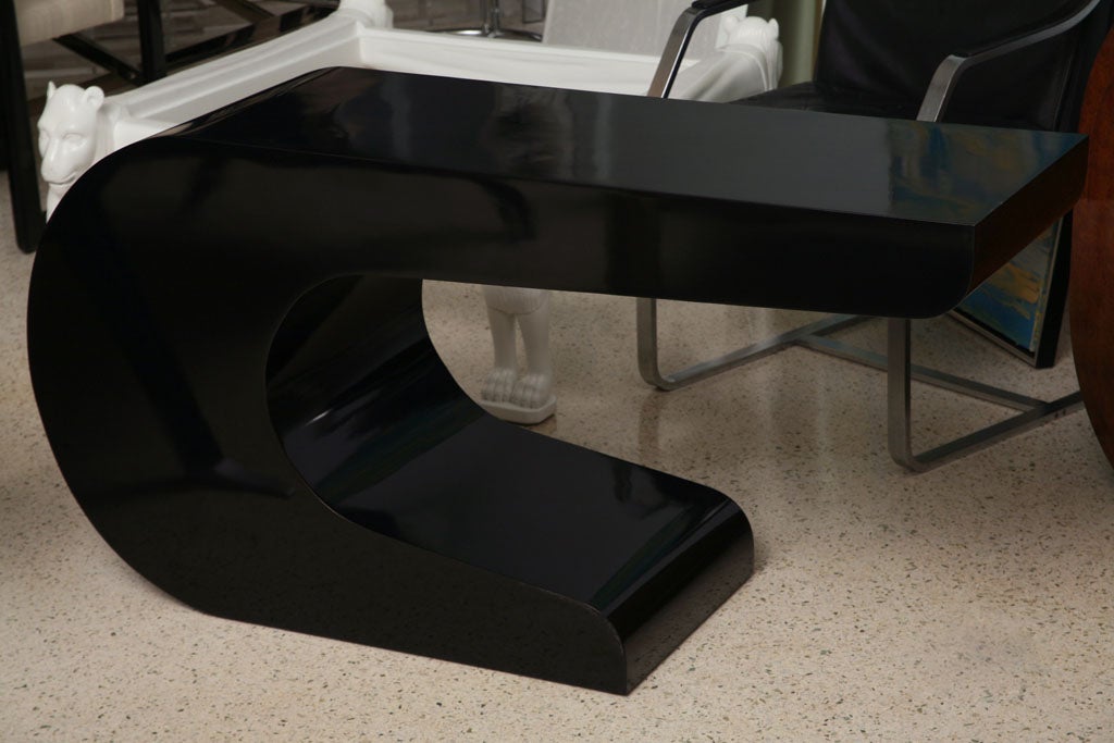A Pierre Cardin Black Lacquer "Waterfall" Console Table at 1stDibs ...