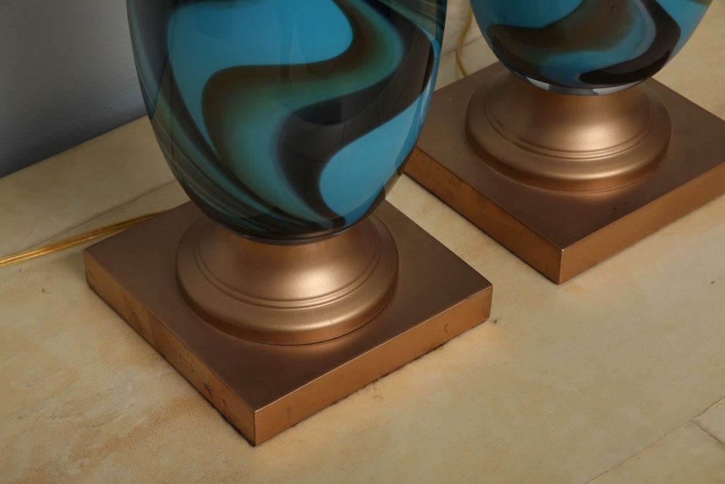 A Pair of Italian Glass Lamps, by Emilio Pucci at 1stDibs