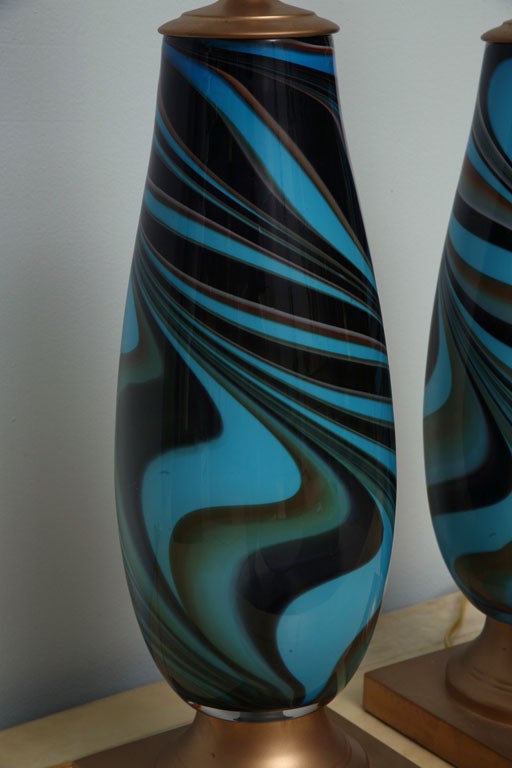 A Pair of Italian Glass Lamps, by Emilio Pucci at 1stDibs