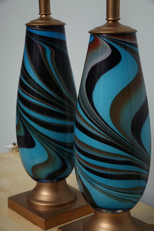 A Pair of Italian Glass Lamps, by Emilio Pucci at 1stDibs