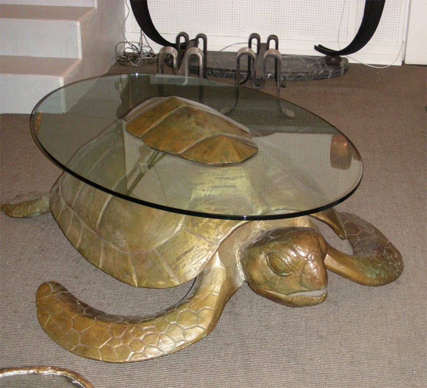 1970s Turtle Coffee Table at 1stDibs | turtle table for sale, turtle ...