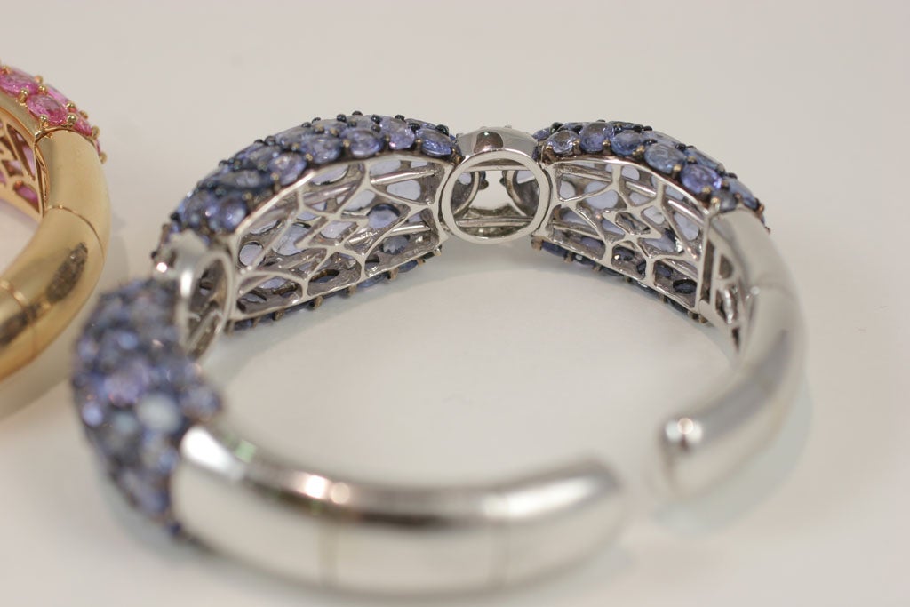Pink and Blue Sapphire Dinner Bangles For Sale (Free Shipping) at 1stDibs
