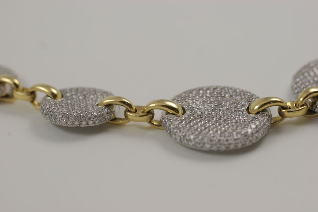 Diamond Disc Necklace For Sale at 1stDibs