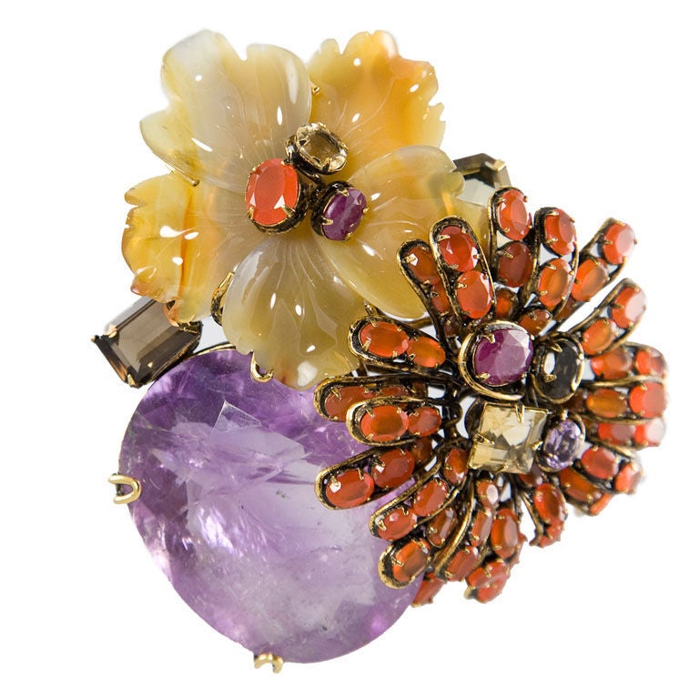 Iradj Moini Stunning Floral Brooch at 1stDibs