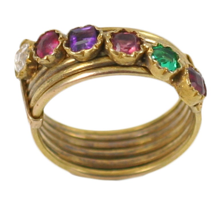 Victorian Multi-Band REGARD Ring For Sale at 1stDibs