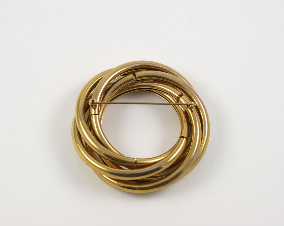 Huge "Gold" Circle Pin, Costume Jewelry at 1stDibs