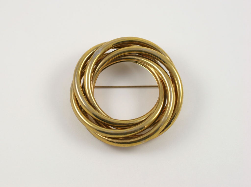 Huge "Gold" Circle Pin, Costume Jewelry at 1stDibs