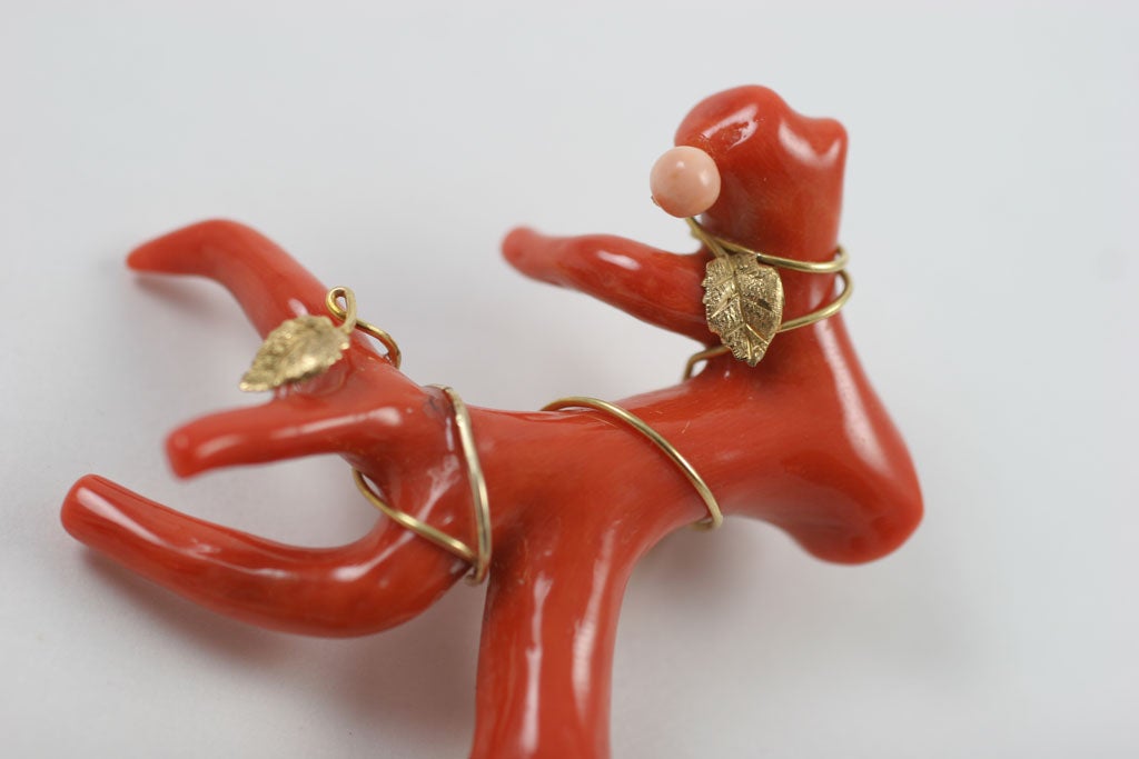 Magnificent Red Branch Coral Brooch at 1stDibs