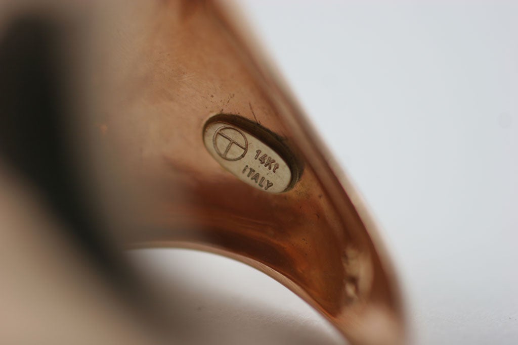 Rose Gold Dome Ring with Diamonds For Sale at 1stDibs