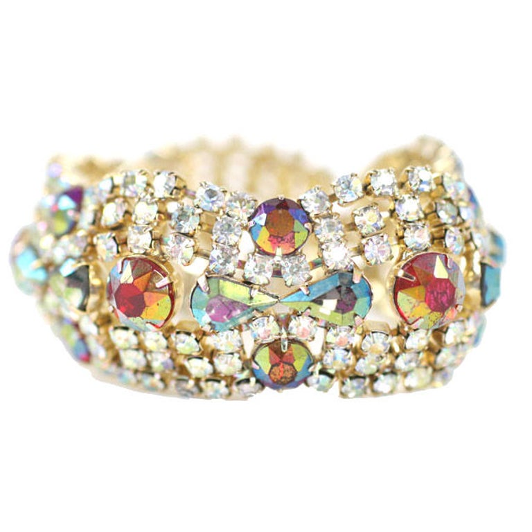 Stunning Rhinestone Bracelet at 1stDibs