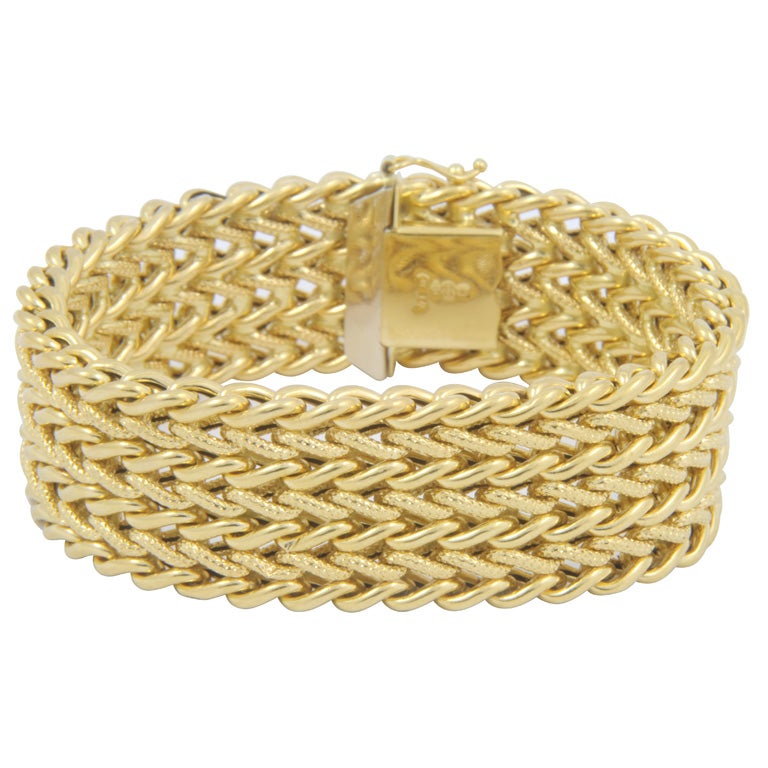 Beautiful 18K Gold "Braid" Bracelet at 1stDibs