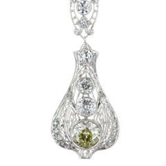 Elegant Edwardian Diamond Lavalier For Sale at 1stDibs