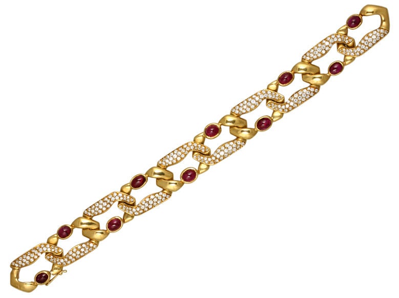 Gucci Ruby and Diamond Bracelet For Sale at 1stDibs
