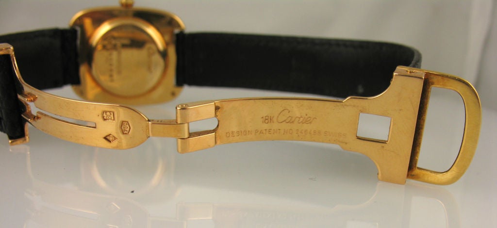 Cartier Cushion Shaped Stepped Case in 18 Karat Gold at 1stDibs