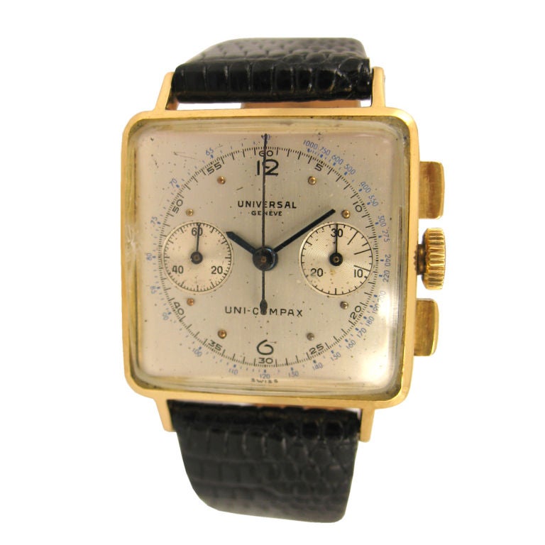 Universal Geneve 1940's Chronograph at 1stDibs | square 1940s universal ...