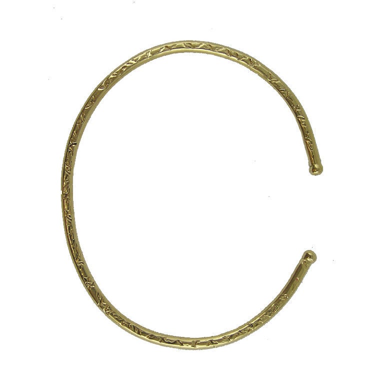 18K Yellow Gold Bangle Bracelet at 1stDibs