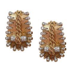 VAN CLEEF and ARPELS Gold and Diamond Dress Clips For Sale at 1stDibs