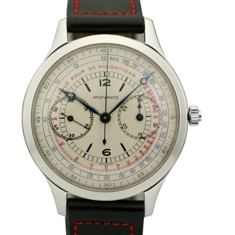 Oversized Movado One Button Chronograph at 1stDibs