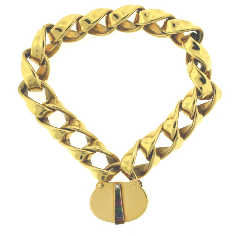 RARE Cartier Paris "DEAREST" Padlock Bracelet at 1stDibs