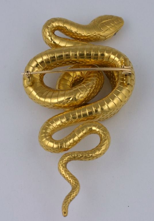 Massive Victorian French Diamond Gold Serpent Brooch For Sale at ...
