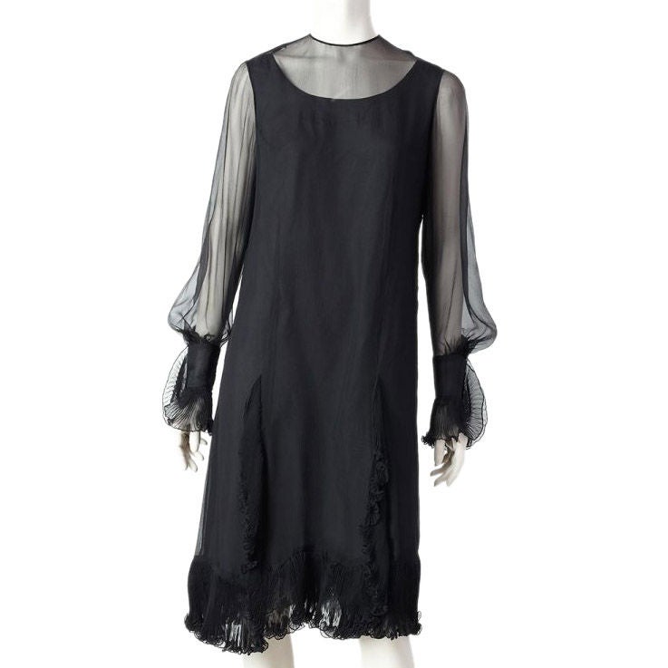 Castillo silk Georgette and plisse cocktail dress at 1stDibs