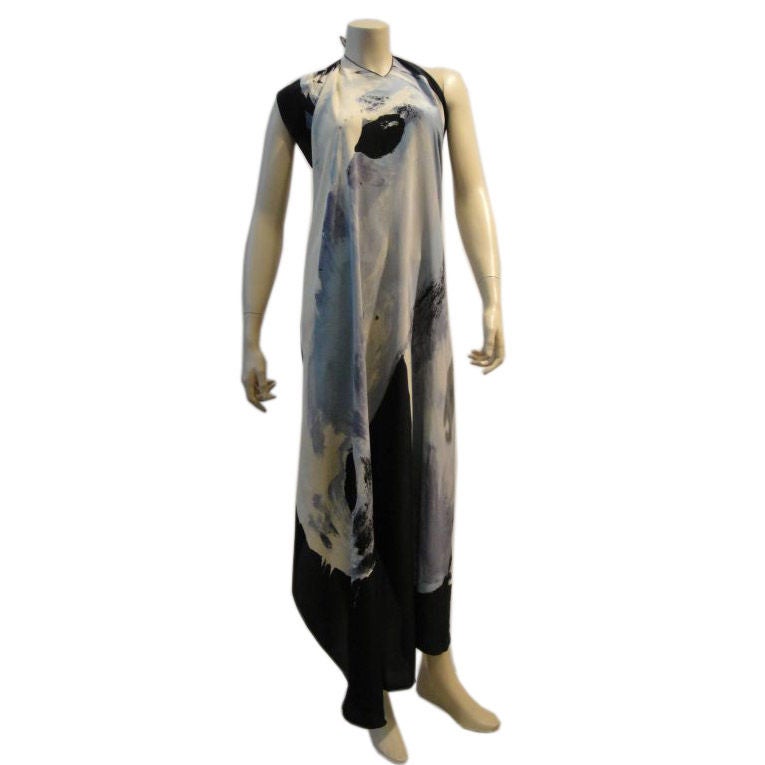 Michaele Vollbrach Graphic Horse Head Handkerchief Dress at 1stDibs