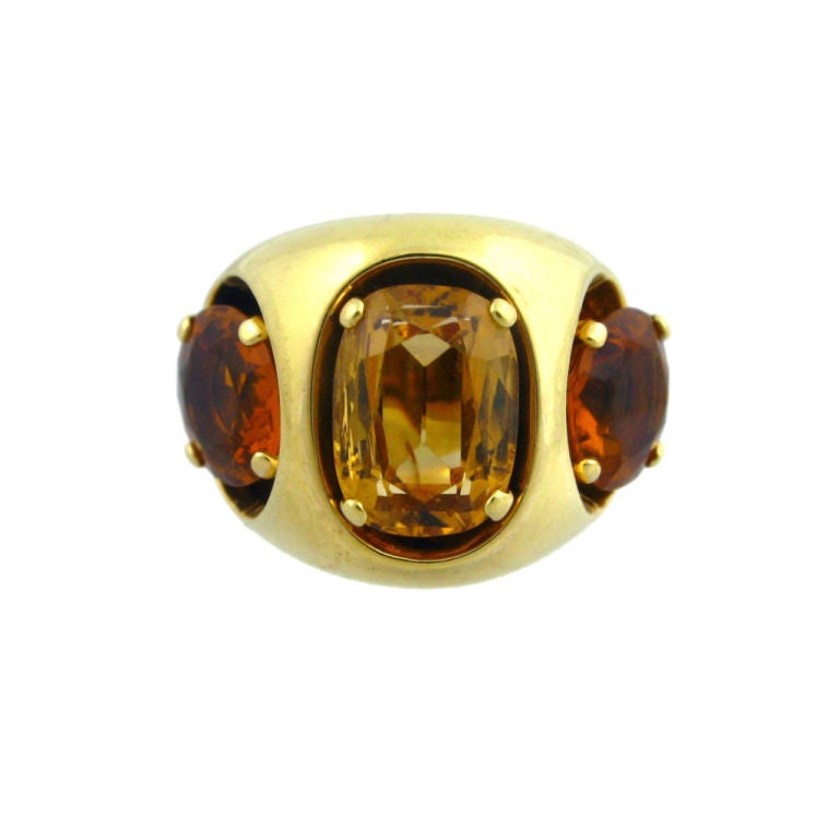 Cartier Retro Gold, Topaz, and Citrine Ring at 1stDibs
