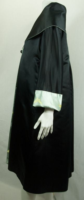VINTAGE 1950 EXTRAORDINARY SATIN REVERSIBLE SWING DUSTER COAT For Sale ...