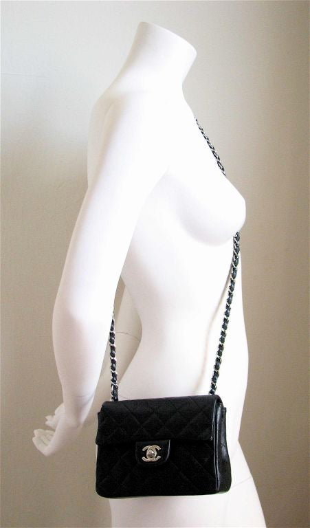 CHANEL mini classic bag with silver hardware at 1stDibs