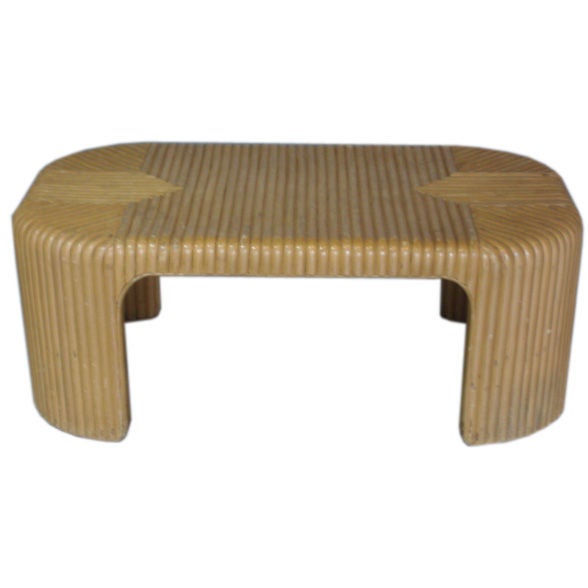 Vintage Curved Edge Bamboo Coffee Table at 1stDibs