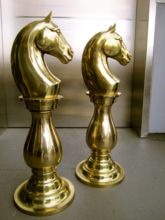 Gigantic Pair of Brass Knights For Sale at 1stDibs