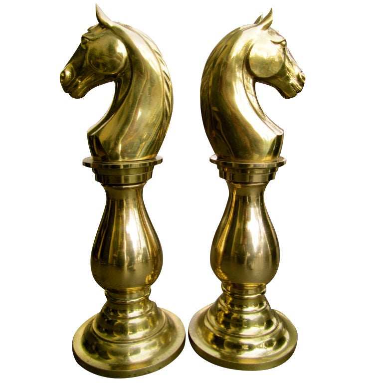Gigantic Pair of Brass Knights For Sale at 1stDibs