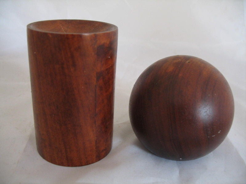 Danish Teak Geometric Salt and Pepper Shaker Set at 1stDibs