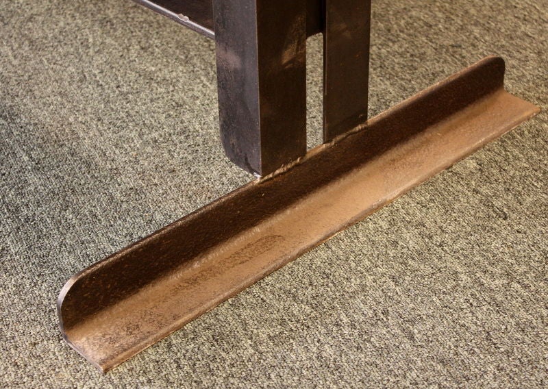 French 10' X Base Steel Riveted Dining Table at 1stDibs | 1960s french ...