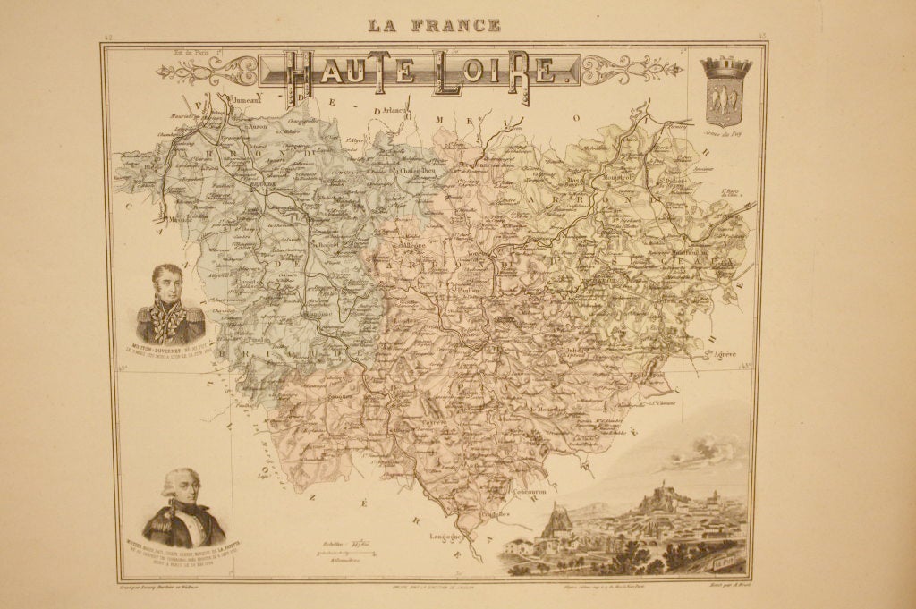 Twelve Framed Antique French Maps, Hand Colored at 1stDibs