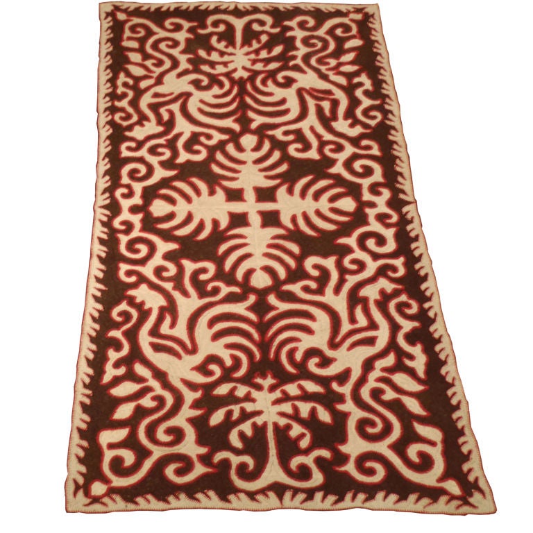 Felt Kyrgyz "Shyrdak" Rug at 1stDibs