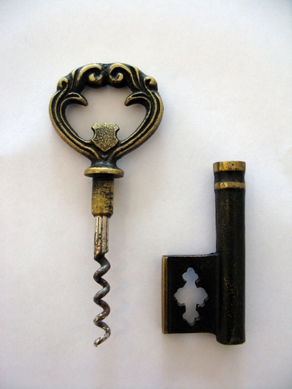 Vintage German Skeleton Key Cork Screw at 1stDibs