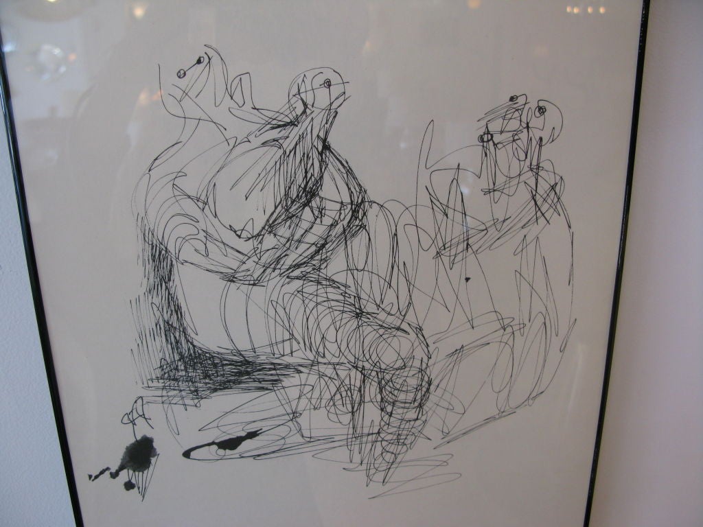 Original Framed Henry Moore Sketch - Abstract With Ink at 1stDibs