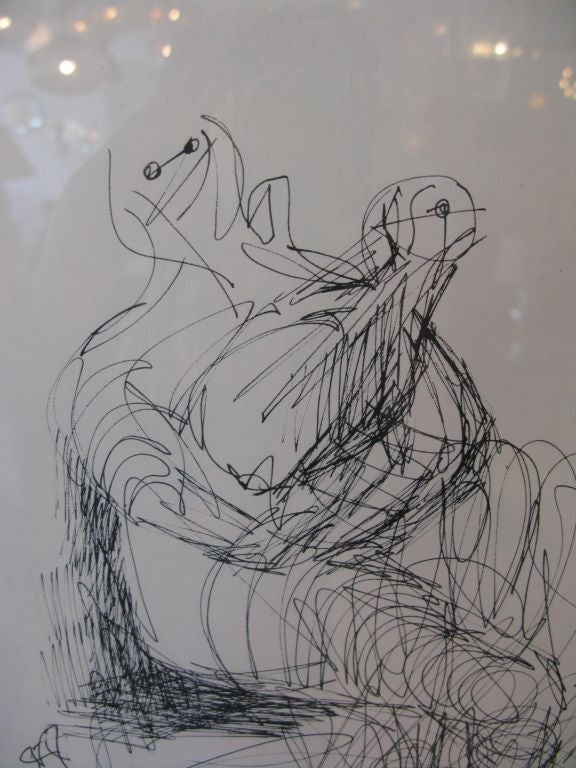 Original Framed Henry Moore Sketch - Abstract With Ink at 1stDibs