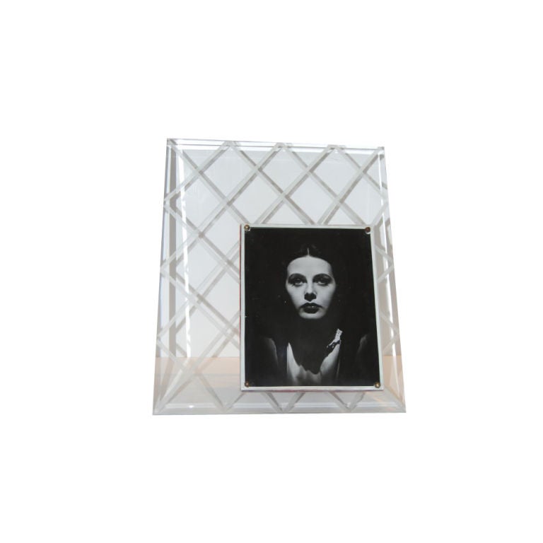 Classic Forties Etched Glass Picture Frame at 1stDibs