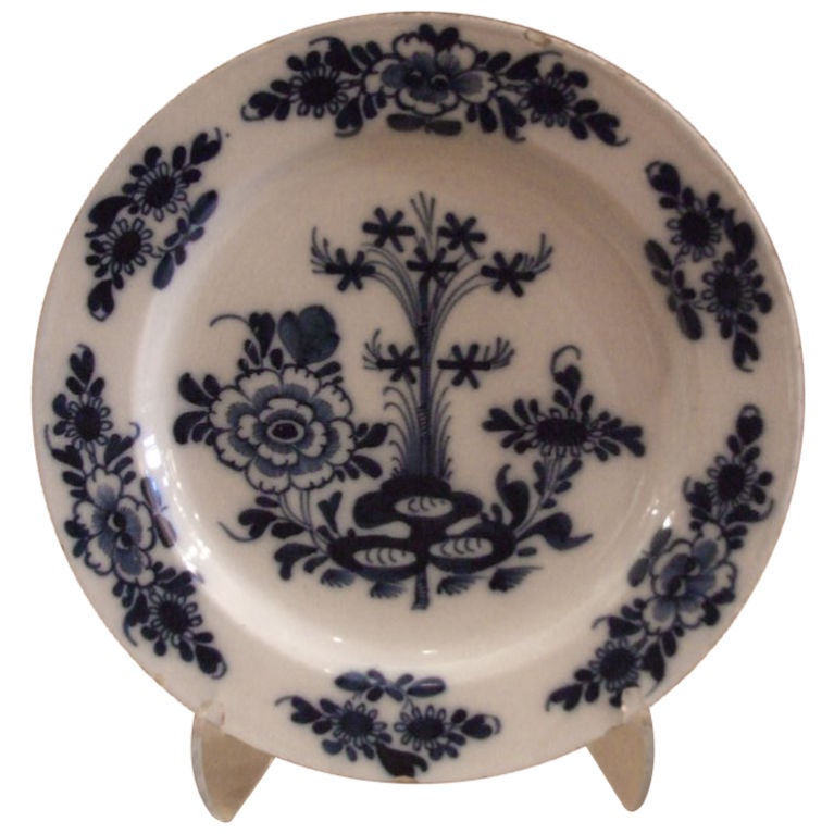 Sign by Ax, Mid-18th Century, Magnificent Pair of Faience Delft Round ...