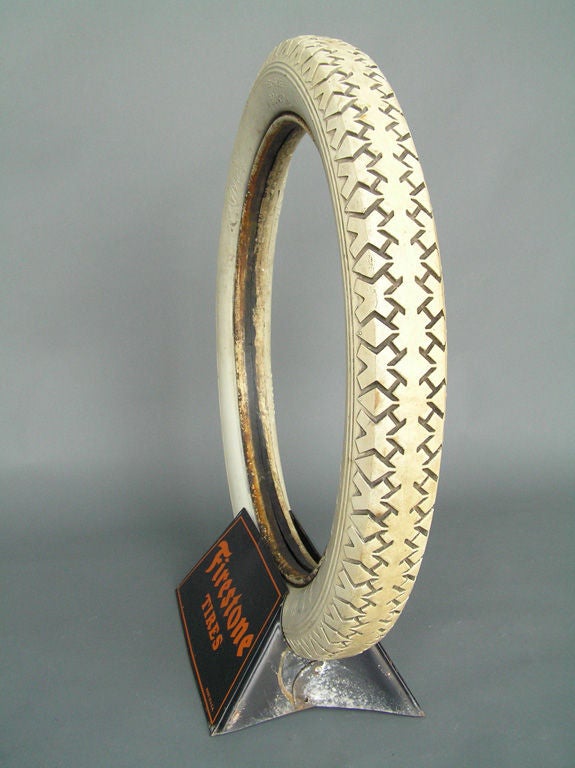 Early White Rubber Firestone Tires Display at 1stDibs
